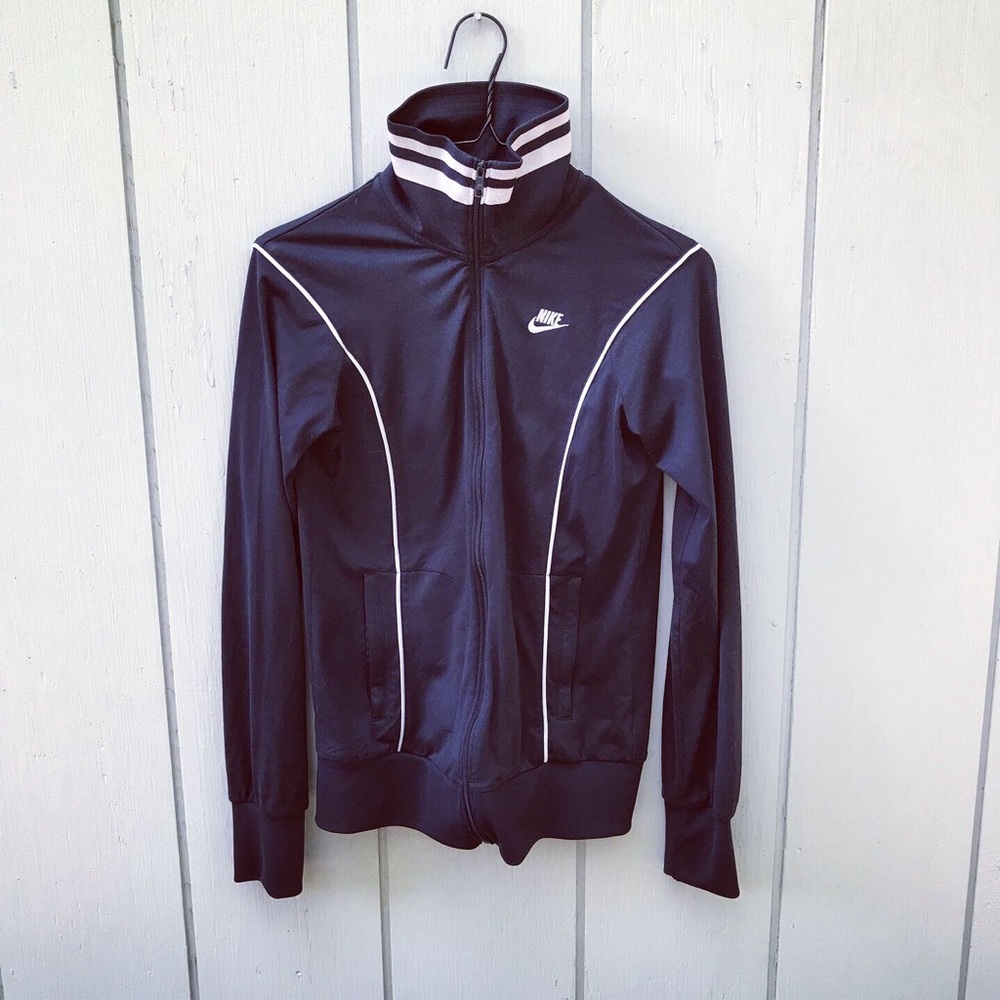 Vintage Nike Sportswear Blue Striped Track Jacket - Gem